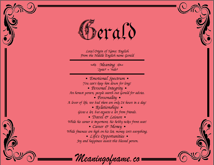 Gerald - Meaning of Name