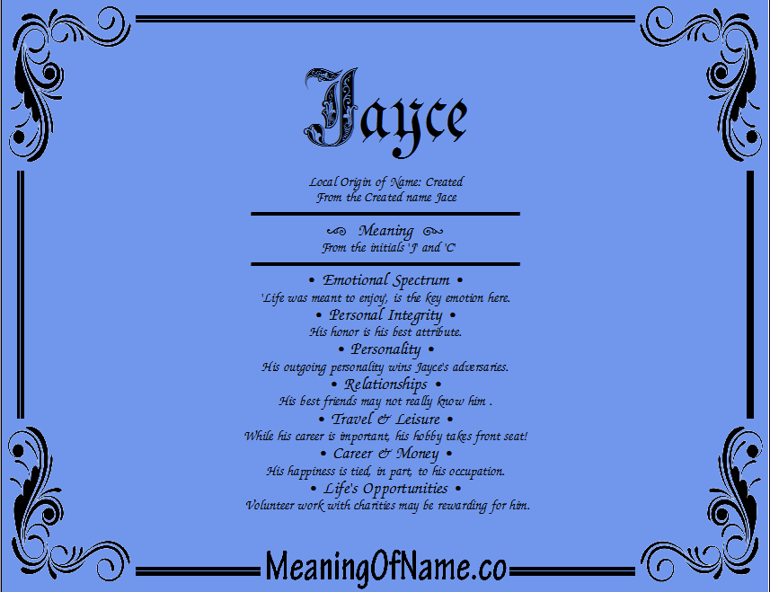 Jayce - Meaning of Name