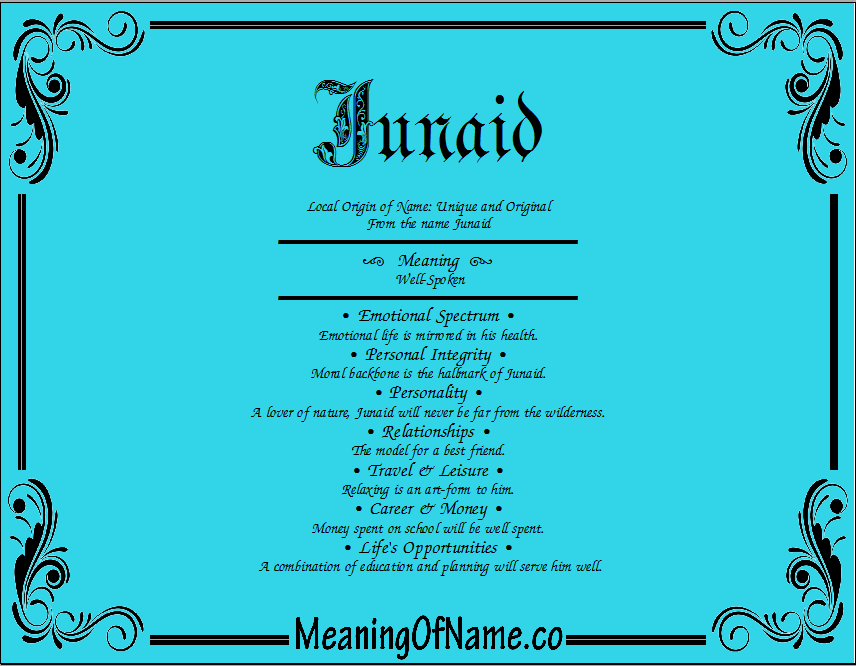 Junaid - Meaning of Name