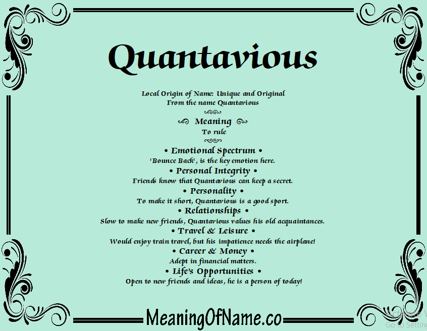Quantavious - Meaning of Name