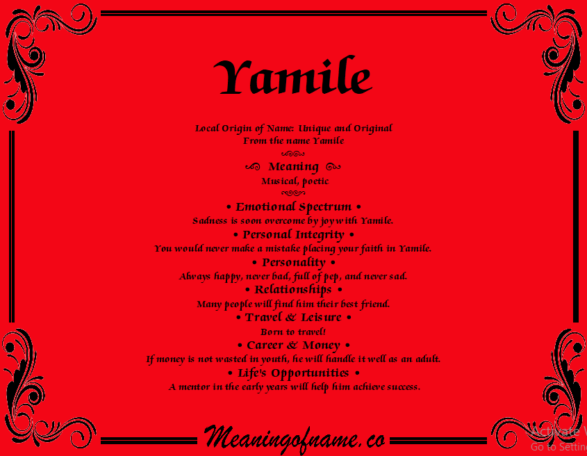 Yamile - Meaning of Name